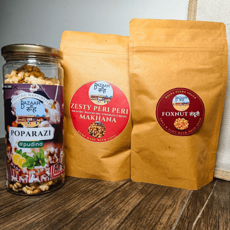 Jute Jhola with 8 Premium Spice and Snacks Trial Pack with Handmade ...